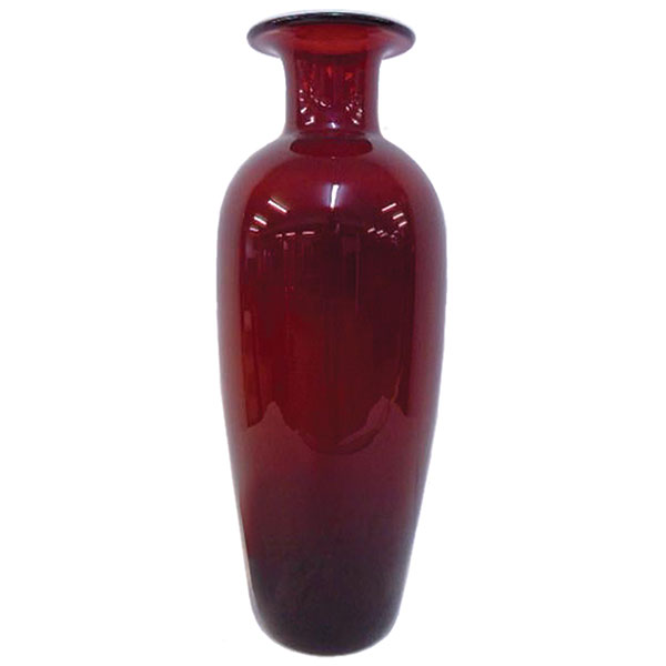 Blenko Glass Company, Vase, Red, Trumpet Shape, Signed – Kovels