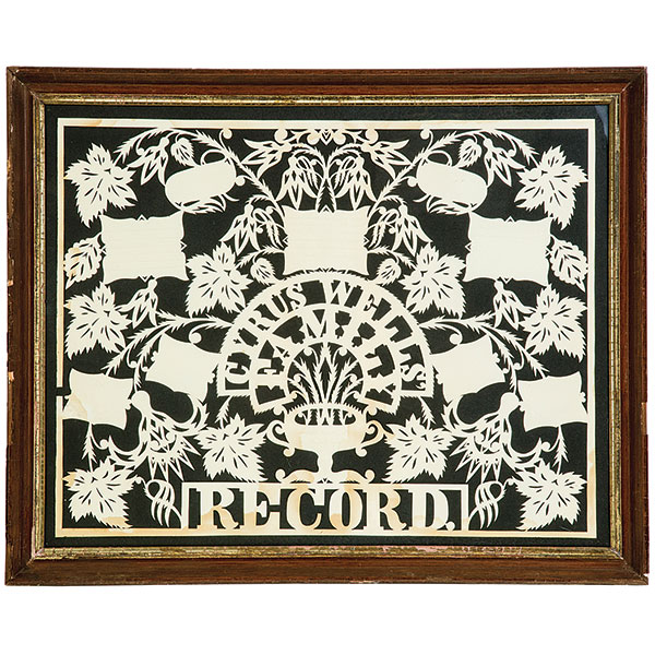 Paper, Cutwork, Scherenschnitte, Family Register, Vines, Flowers, Vase ...