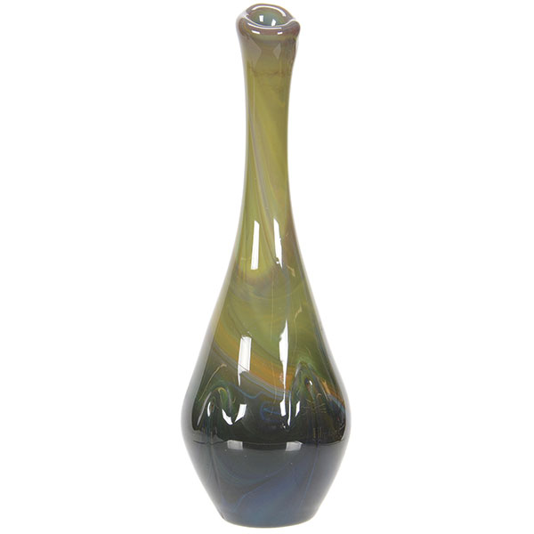 Glass-Midcentury, Vase, Green, Blue, Marbleized, Signed, Labino, 1966 ...