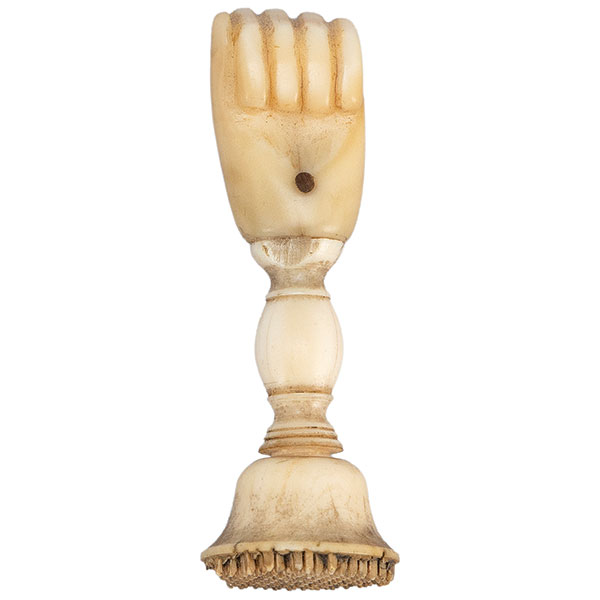 Ivory, Wax Seal, Terminal, Carved, Clenched Left Fist, Turned Stem ...