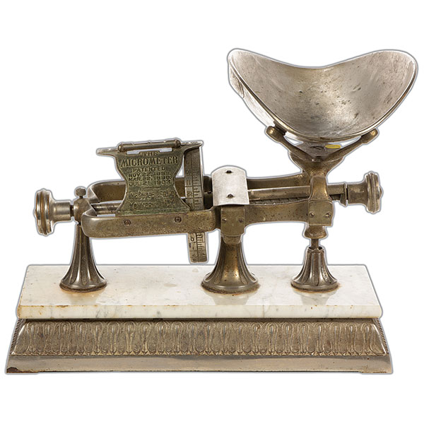 Scales, Micrometer, Dodge Scale Co., Countertop, Nickel Plate, Marble ...