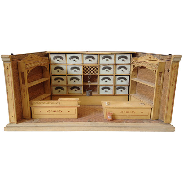 Toy, Room Box, General Store, Drawers, Shelves, Counters, Marked ...