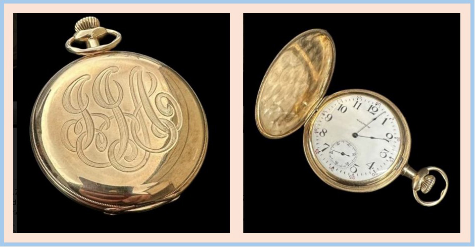 Gold pocket watch recovered from wealthy deceased Titanic passenger ...
